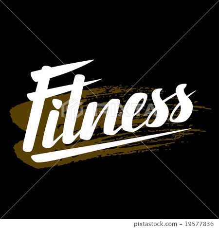 Fitness lettering poster concept. Handwritten word - Stock Illustration ...