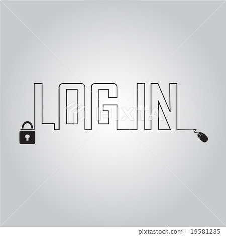 Log in and line text, safety concept illustration - Stock Illustration ...