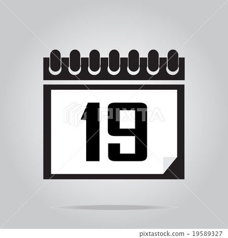 Calendar icon number 19 vector illustration - Stock Illustration ...