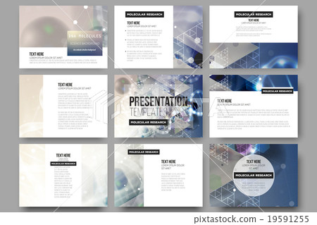Set of 9 vector templates for presentation slides - Stock Illustration ...
