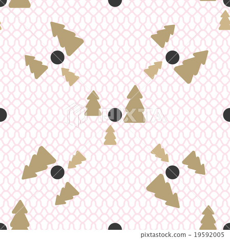 Gold tree vector seamless pattern on mesh texture. - Stock Illustration ...