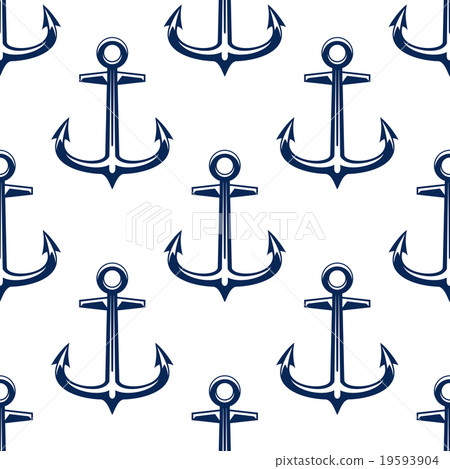 Vintage nautical anchors seamless pattern - Stock Illustration ...