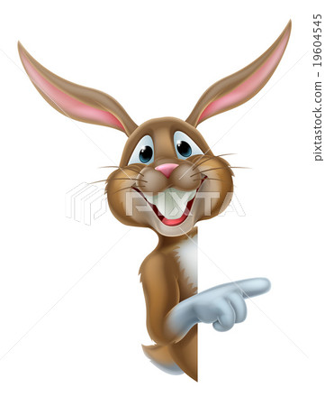 Easter Bunny Rabbit Pointing - Stock Illustration [19604545] - PIXTA