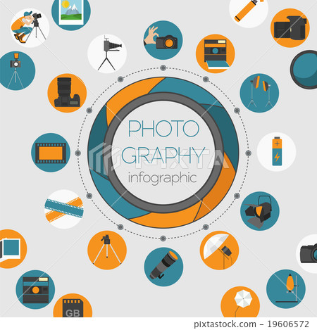 Photography infographics set with photo, camera - Stock Illustration ...