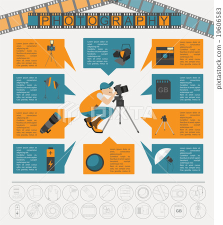 Photography infographics set with photo, camera - Stock Illustration ...