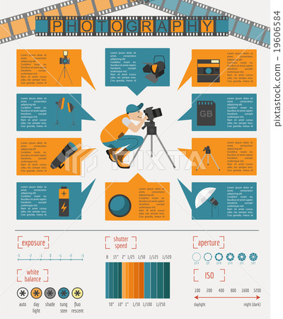 Photography infographics set with photo, camera - Stock Illustration ...