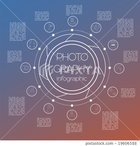 Photography infographics set with photo, camera - Stock Illustration ...