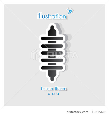 Shock Absorber symbol, Black color, Vector EPS10 - Stock Illustration ...