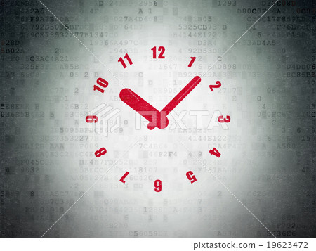 Time concept: Clock on Digital Paper background - Stock Illustration ...