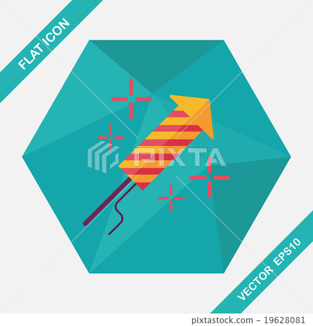 Firecracker flat icon with long shadow,eps10 - Stock Illustration ...