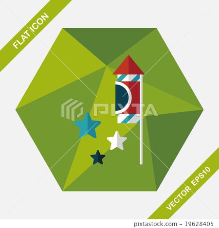 Firecracker flat icon with long shadow,eps10 - Stock Illustration ...