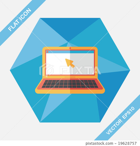 laptop flat icon with long shadow,eps10 - Stock Illustration [19628757 ...