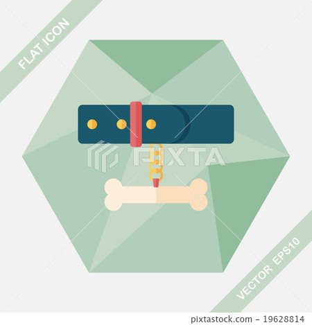 Pet dog chains flat icon with long shadow,eps10 - Stock Illustration ...