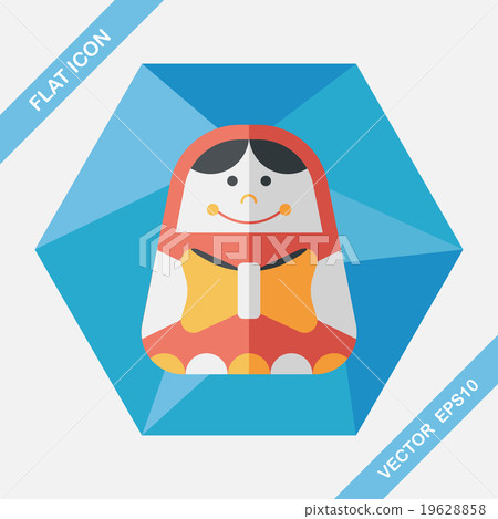 Russian Doll flat icon with long shadow,eps 10 - Stock Illustration ...