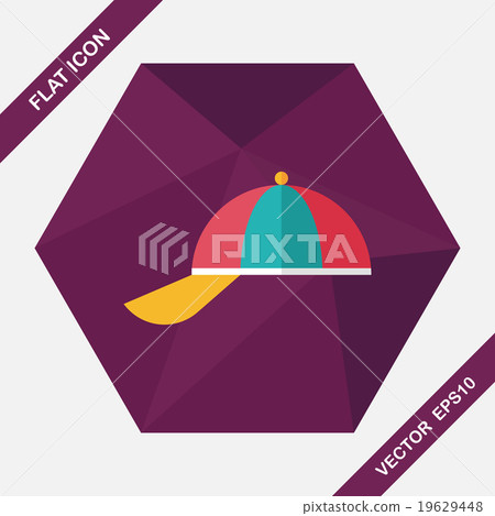 Peaked cap flat icon with long shadow,eps10 - Stock Illustration ...
