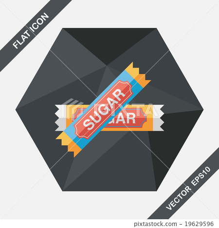 sugar packet flat icon with long shadow,eps10 - Stock Illustration ...