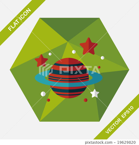 Space planet flat icon with long shadow,eps10 - Stock Illustration ...