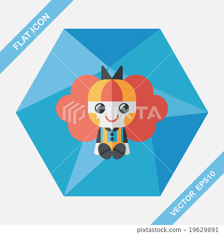 girl doll toy flat icon with long shadow,eps 10 - Stock Illustration ...