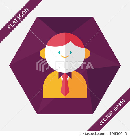 businessman flat icon with long shadow,eps10 - Stock Illustration ...