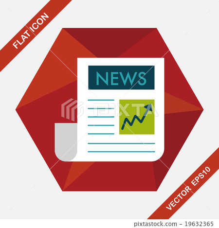 financial news flat icon with long shadow,eps10 - Stock Illustration ...