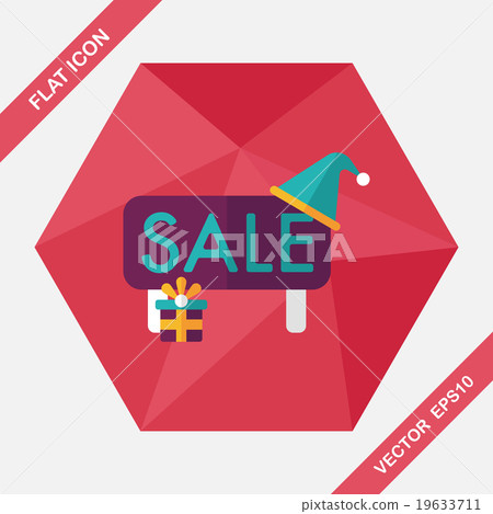Christmas sale flat icon with long shadow, eps10 - Stock Illustration ...