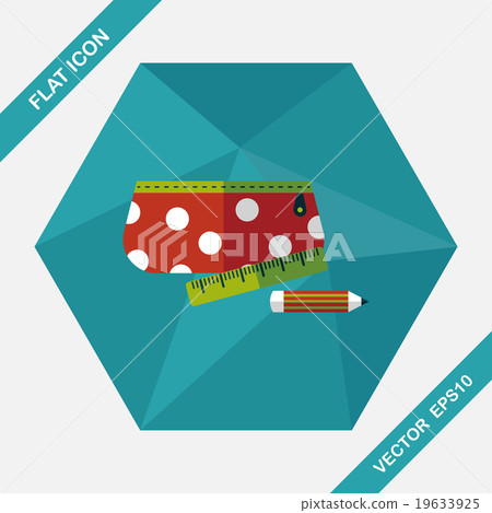 pencil box flat icon with long shadow,eps10 - Stock Illustration ...