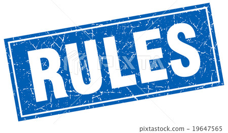 rules blue square grunge stamp on white - Stock Illustration [19647565 ...