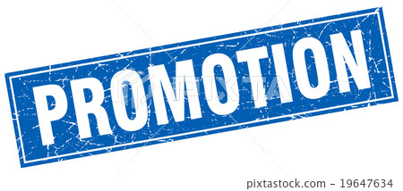 promotion blue square grunge stamp on white - Stock Illustration ...