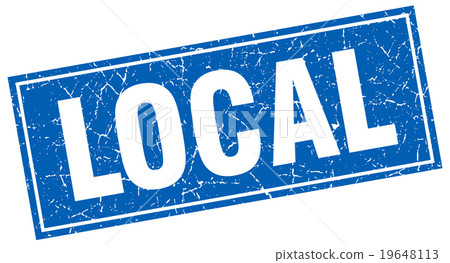 local blue square grunge stamp on white - Stock Illustration [19648113 ...