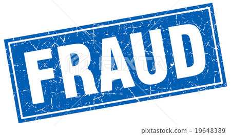 fraud blue square grunge stamp on white - Stock Illustration [19648389 ...