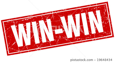 win-win red square grunge stamp on white - Stock Illustration [19648434 ...