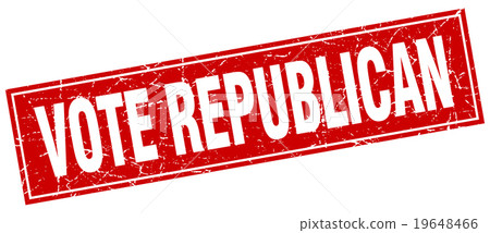 vote republican red square grunge stamp on white - Stock Illustration ...