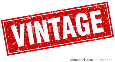 vintage red square grunge stamp on white - Stock Illustration [19648478 ...