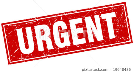 urgent red square grunge stamp on white - Stock Illustration [19648486 ...