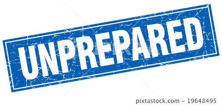 unprepared blue square grunge stamp on white - Stock Illustration ...