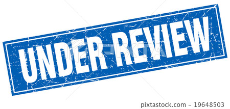 under review blue square grunge stamp on white - Stock Illustration ...
