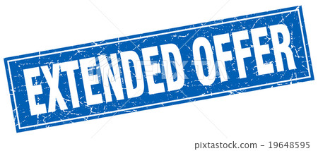 extended offer blue square grunge stamp on white - Stock Illustration ...
