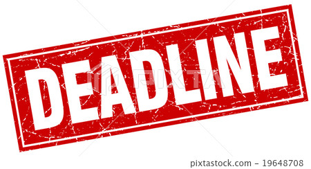 deadline red square grunge stamp on white - Stock Illustration ...