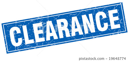 clearance blue square grunge stamp on white - Stock Illustration ...