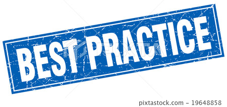 best practice blue square grunge stamp on white - Stock Illustration ...