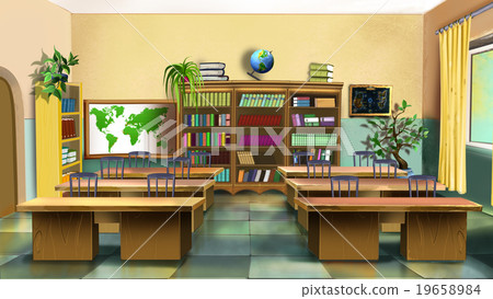 Interior of classroom. Front view - Stock Illustration [19658984] - PIXTA
