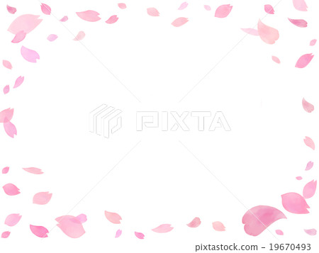 Cherry blossom petal frame - Stock Illustration [19670493] - PIXTA