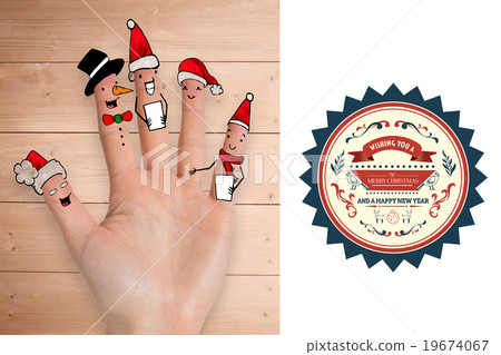 Composite image of christmas caroler fingers - Stock Illustration ...