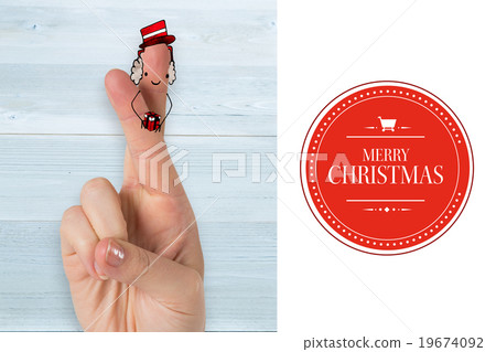 Composite image of christmas fingers - Stock Illustration [19674092 ...