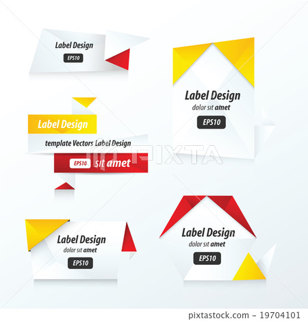 Labels collection set red, yellow, black color - Stock Illustration ...