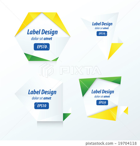 Set Of Label Vector Design yellow, blue, green - Stock Illustration ...