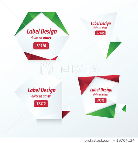 Set Of Label Vector Design red, green color - Stock Illustration ...