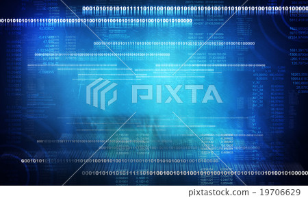 Digital abstract bits data stream, cyber pattern -插圖素材 [19706629] - PIXTA圖庫