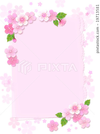 Cherry blossoms card _ Letter paper with color... - Stock Illustration ...