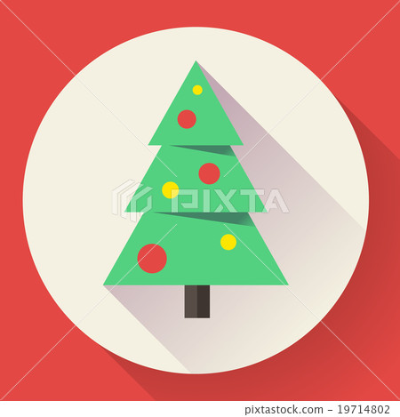 Color icon of christmas tree. Flat designed style - Stock Illustration ...
